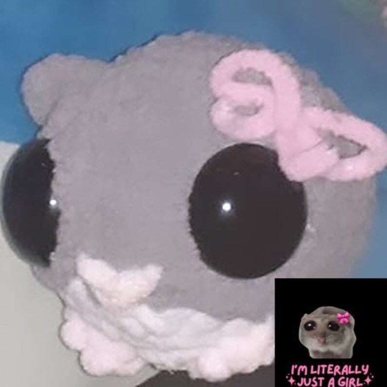 SAD HAMSTER MEME Plushie Crochet I'm Literally Just a Girl - Etsy