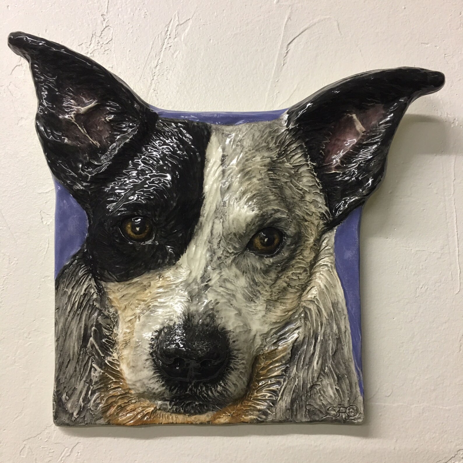 Australian Cattle Dog CERAMIC Portrait Sculpture 3D Dog Art - Etsy España