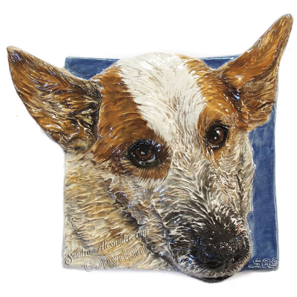 Australian Cattle Dog CERAMIC Portrait Sculpture 3D Dog Art - Etsy España