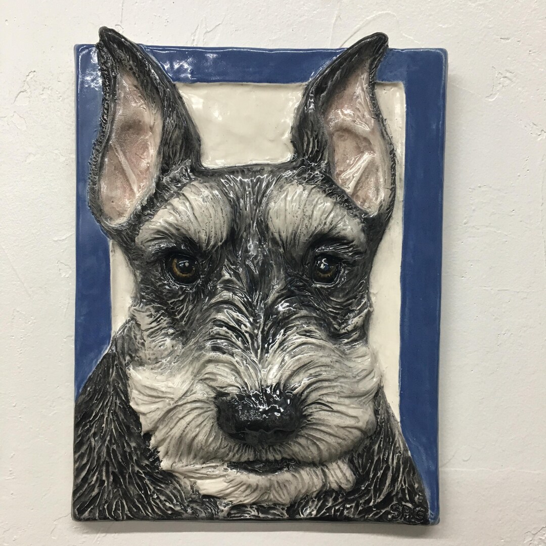 Schnauzer DOG Ceramic PET Portrait Sculpture 3D ANIMAL Art Sondra ...