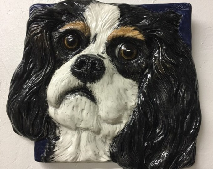 Cavalier King Charles Spaniel Puppy Ceramic Tile Art Wall Tile ...