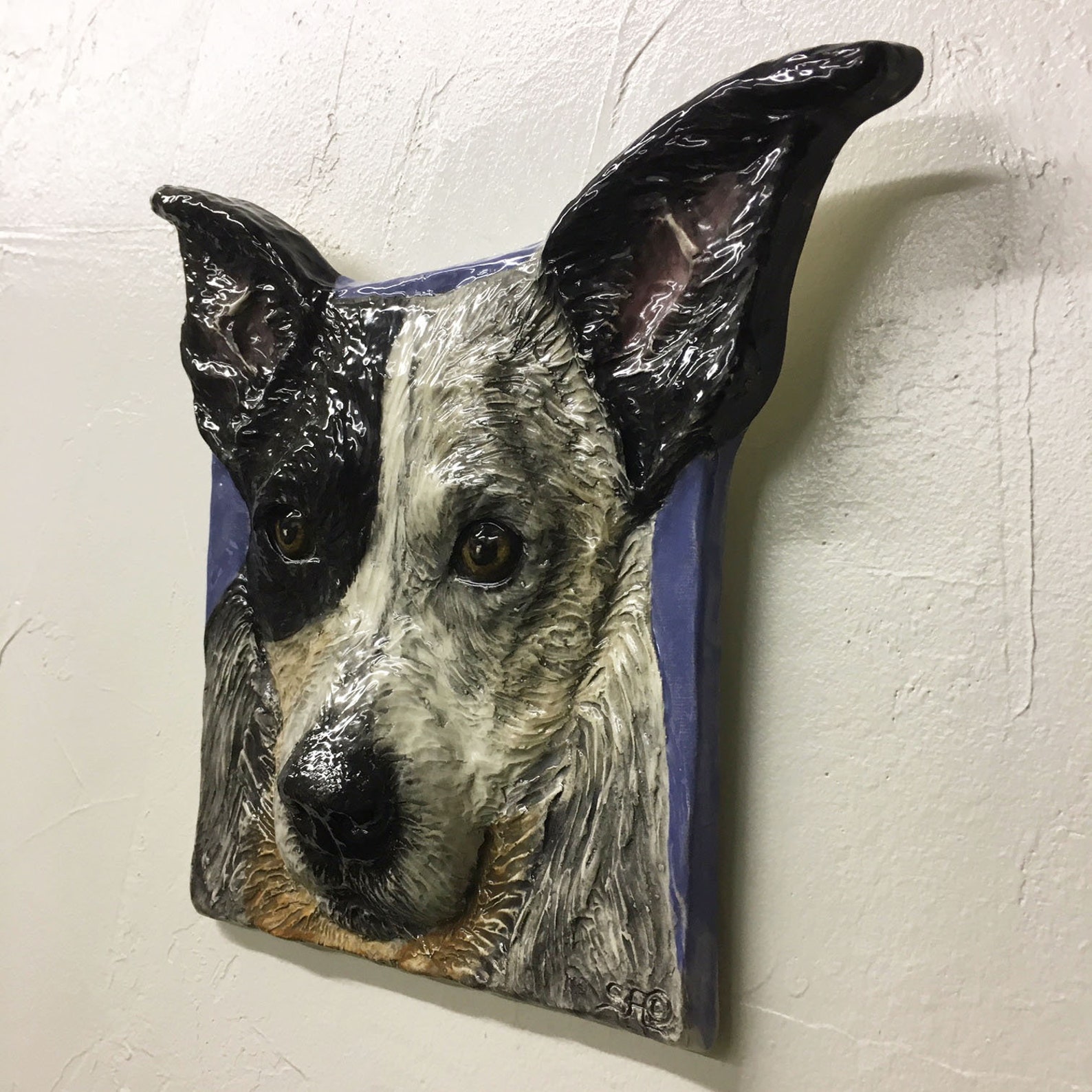 Australian Cattle Dog CERAMIC Portrait Sculpture 3D Dog Art - Etsy España