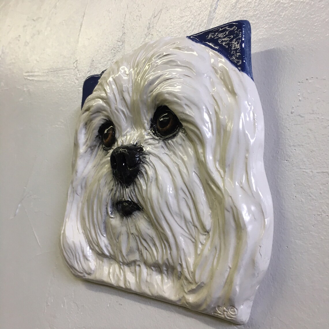 Shih Tzu Pet Portrait Ceramic Sculpture 3D Dog Art Tile in - Etsy