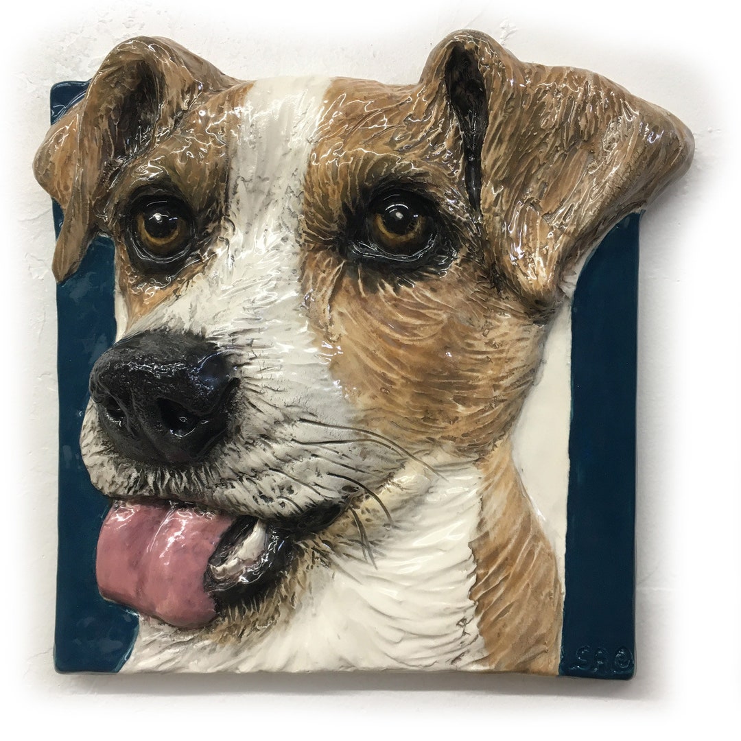 Jack Russell Terrier Puppy Dog CERAMIC Pet Portrait Sculpture 3d Dog ...
