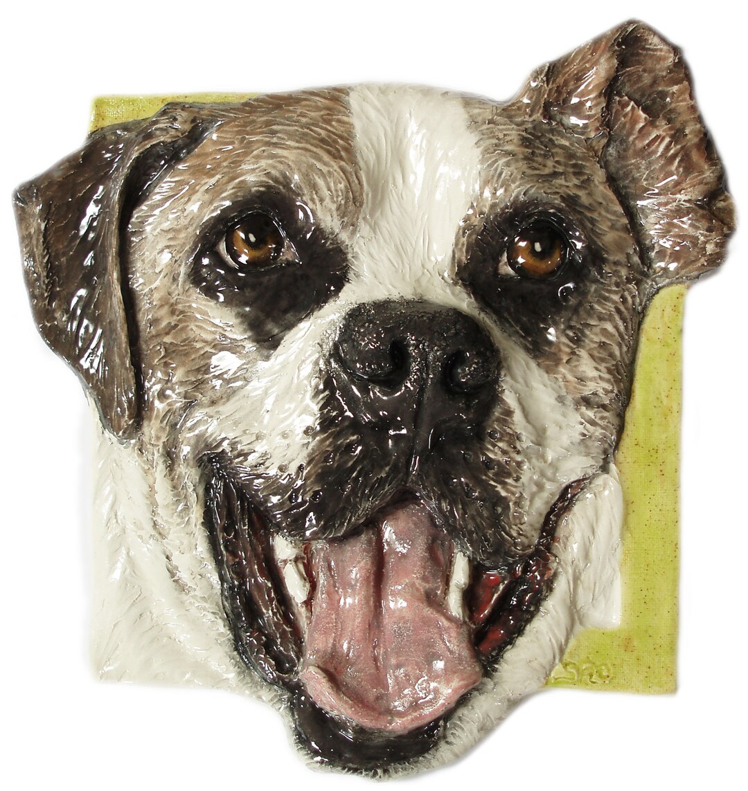 Brindle Boxer Puppy Dog Tile CERAMIC Pet Portrait Sculpture 3d - Etsy