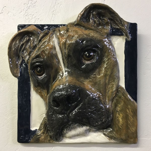Ceramic 3d Dog Tile - Etsy