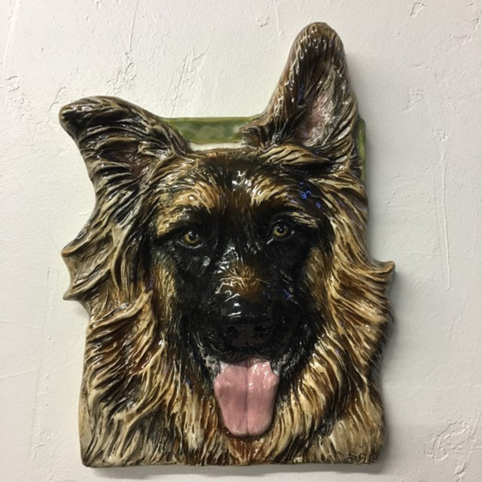 German Shepherd Puppy Dog Ceramic Pet Portrait Tile Animal Art - Etsy