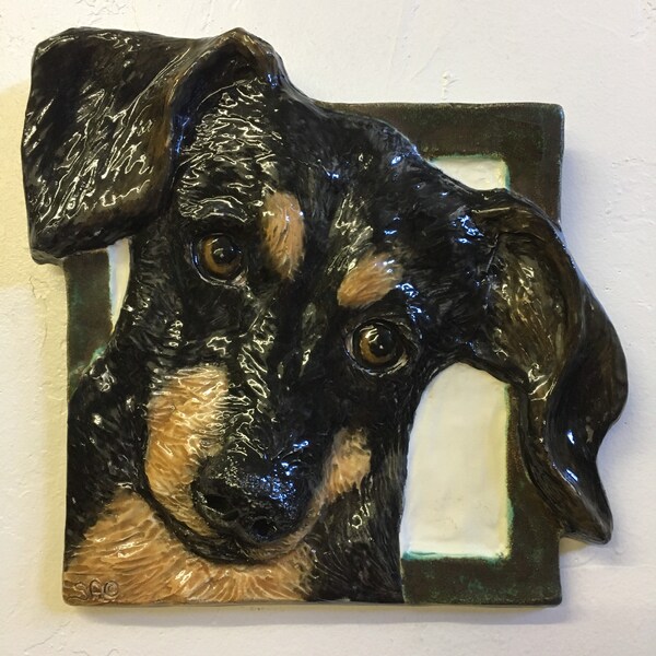 Ceramic 3d Dog Tile - Etsy
