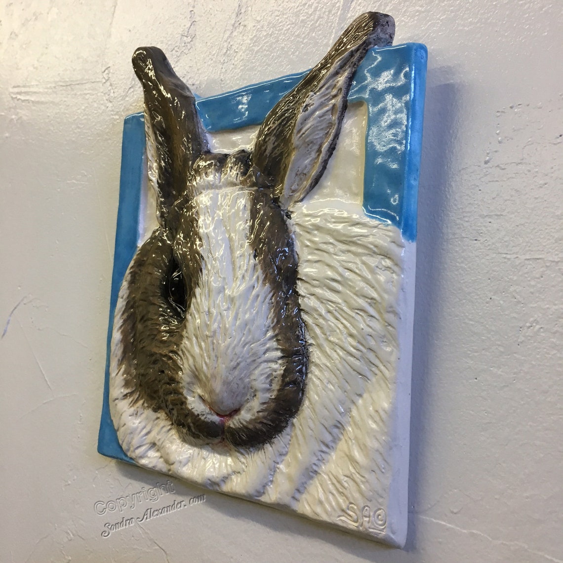 Bunny Rabbit Tile CERAMIC Portrait Sculpture 3d Art Tile - Etsy