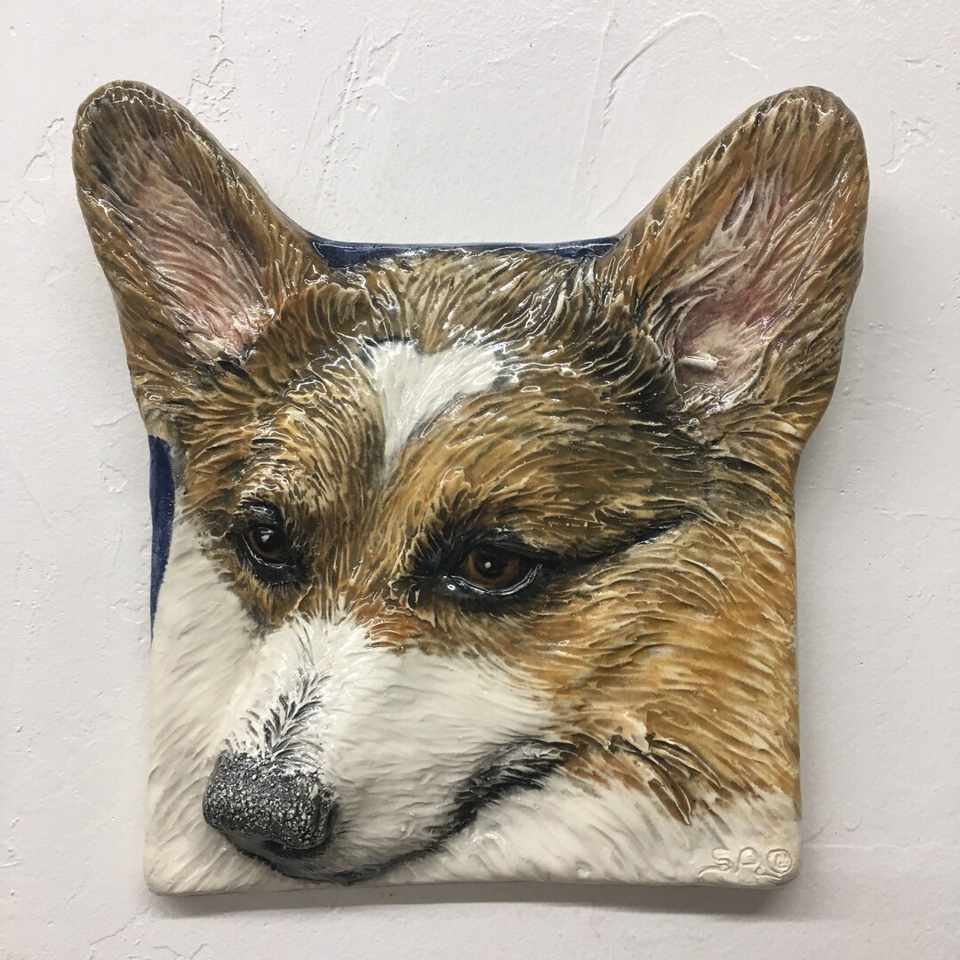 Welsh Pembroke Corgi Puppy Dog Semi-custom Ceramic Pet Portrait ...
