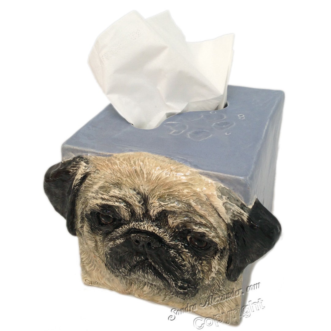 Pug Dog or Any Breed or Cat Semi-custom CERAMIC Tissue Box Cover 3d ...