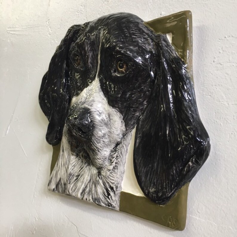 German Shorthair Pointer Puppy Dog Ceramic Pet Portrait | Etsy