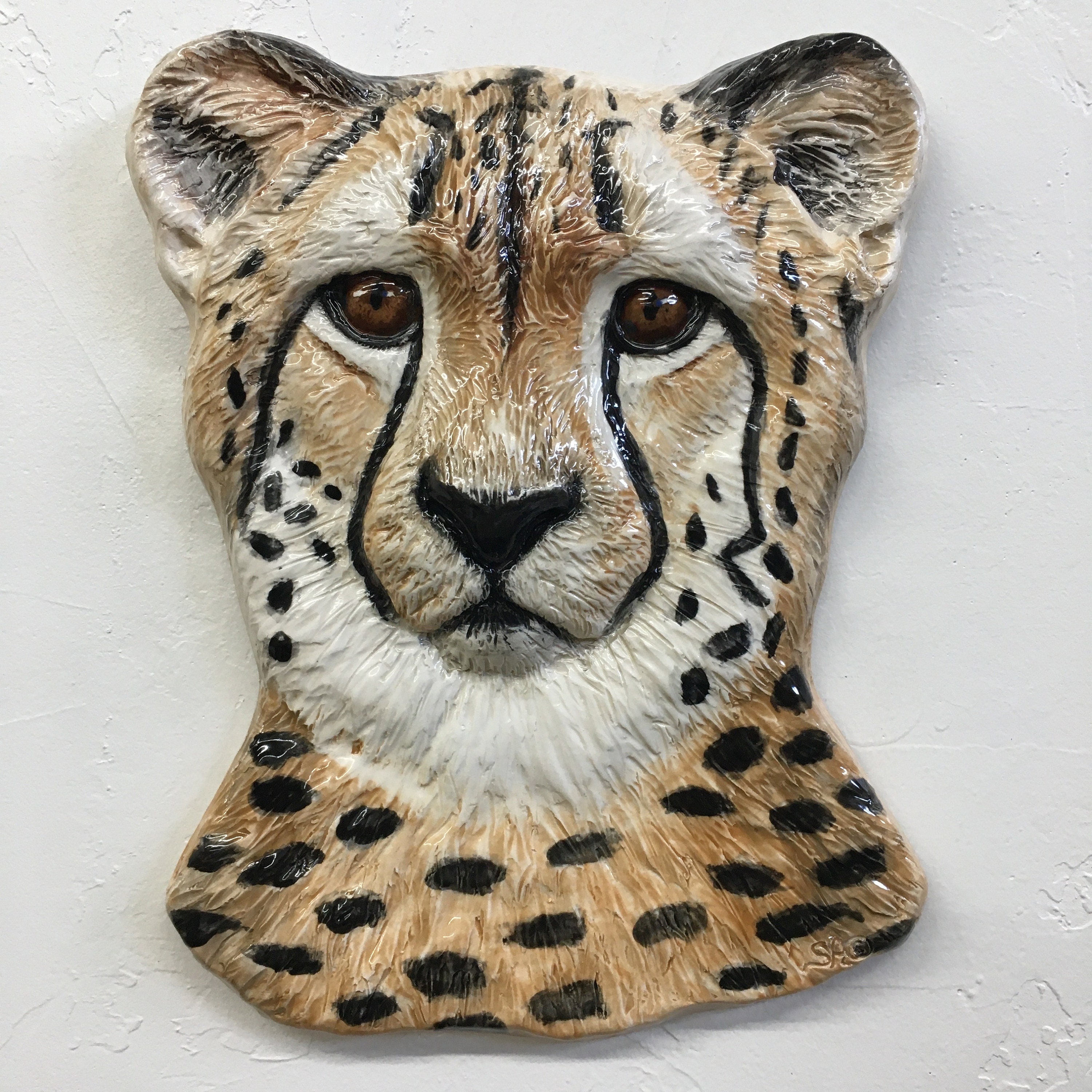 Cheetah BIG Cat Ceramic 3-d Tile Sculpture Pet Portrait Animal - Etsy