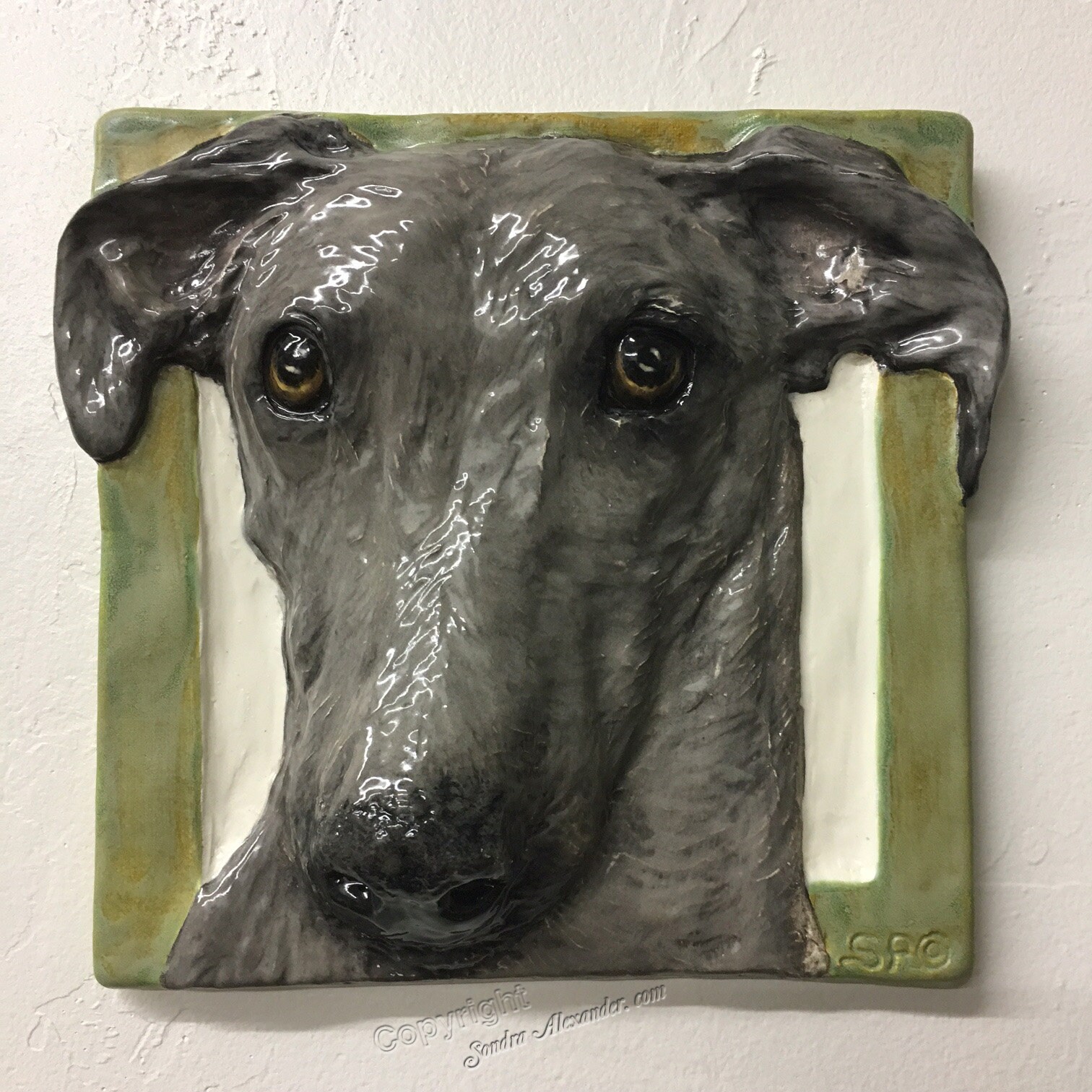 Greyhound Dog Tile CERAMIC Portrait Sculpture 3d Art Tile - Etsy Singapore