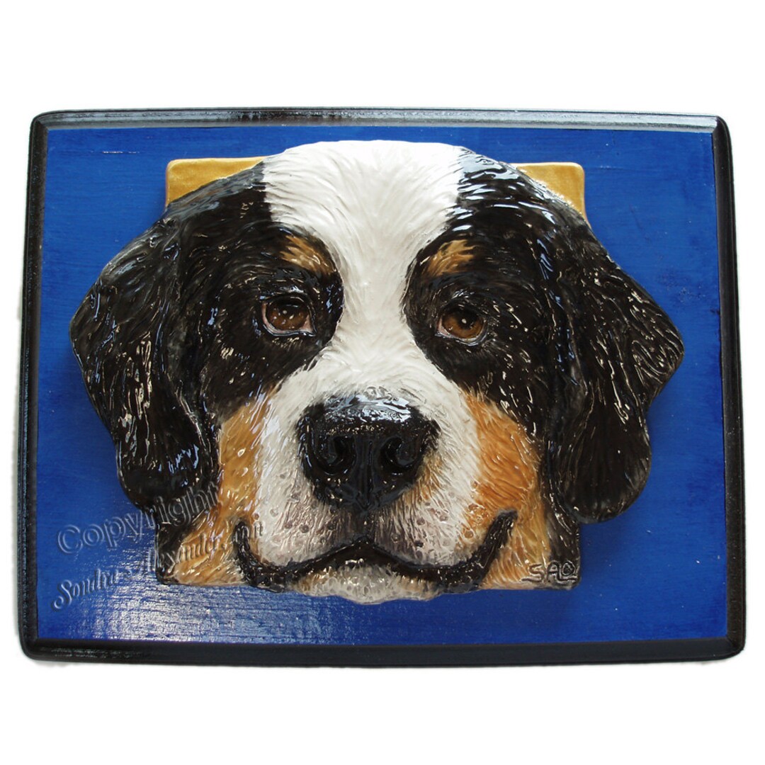 Bernese Mountain Puppy Dog CERAMIC Pet Portrait Sculpture 3D Animal Art ...