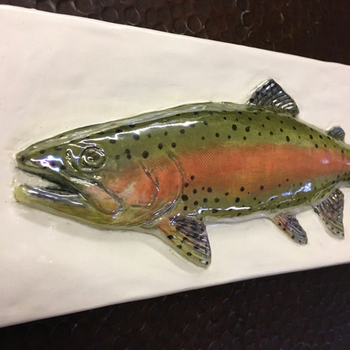 Profile Cutthroat Trout fish shaped mosaic tiles for WALLS Home ...