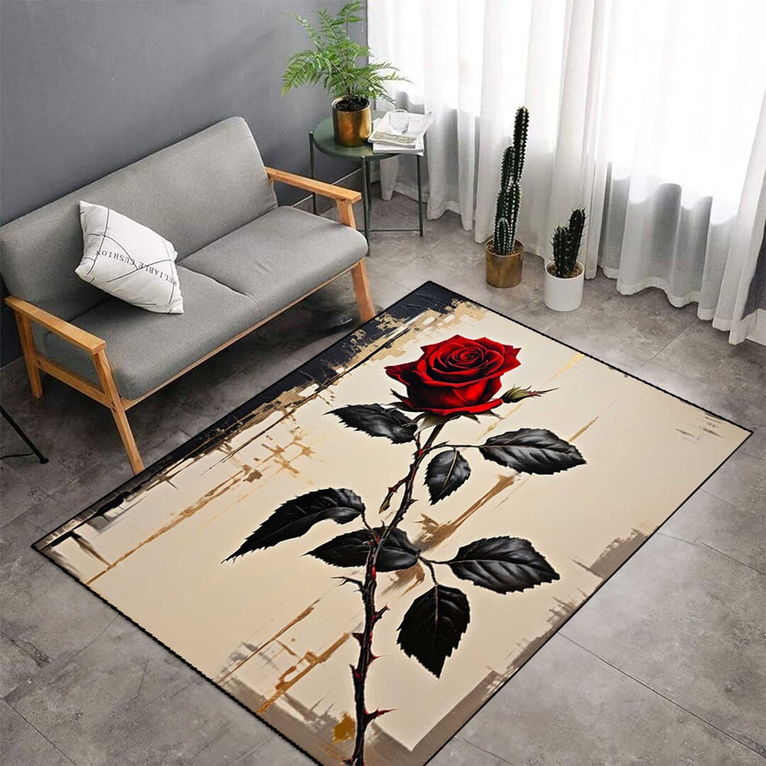 Gothic Rug, Gothic Rose Rug, Living Room Rug, Gift for Him, Gift for ...