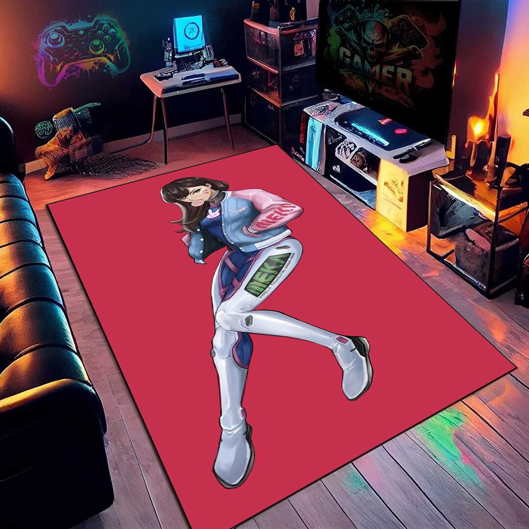Anime Girl Gaming Rug: Cosplay Gamer Room Decor - Etsy