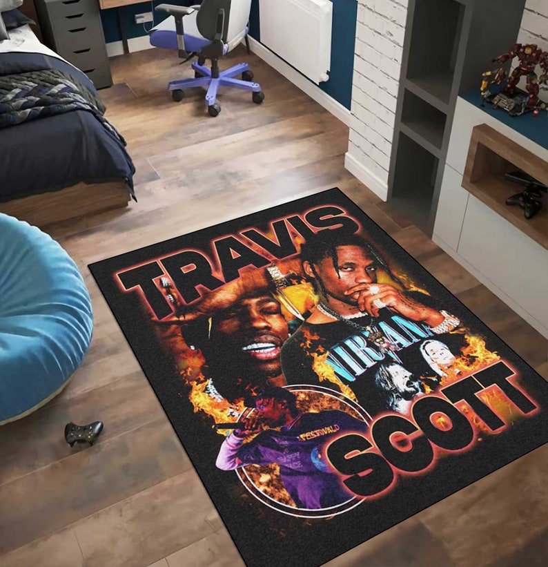 Travis Scott Rug, Cactus Jack, Look Mom I Can Fly Rug, Personalized Rug ...