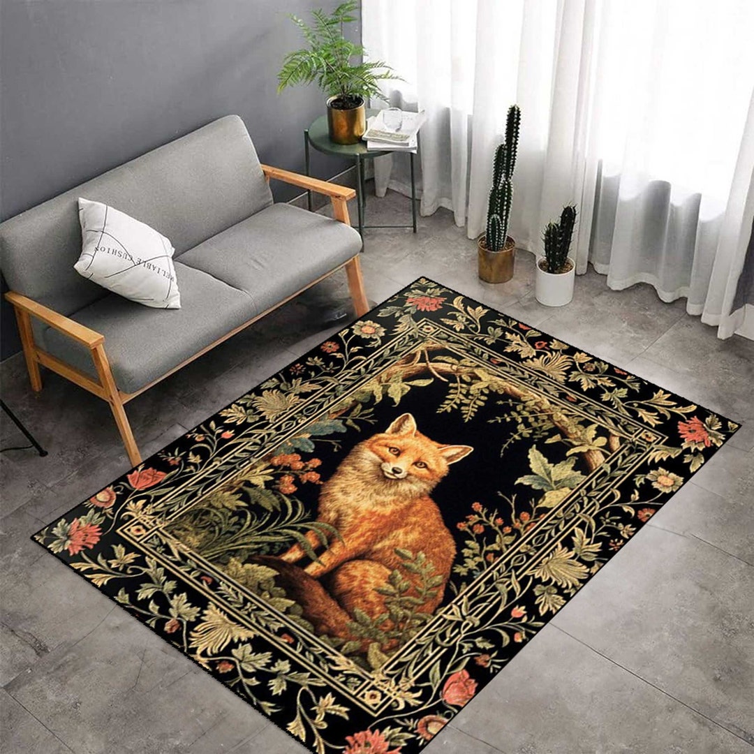 Fox Art Print,personalized, Fox Artwork, Fox Rug for Witchy Room Decor ...