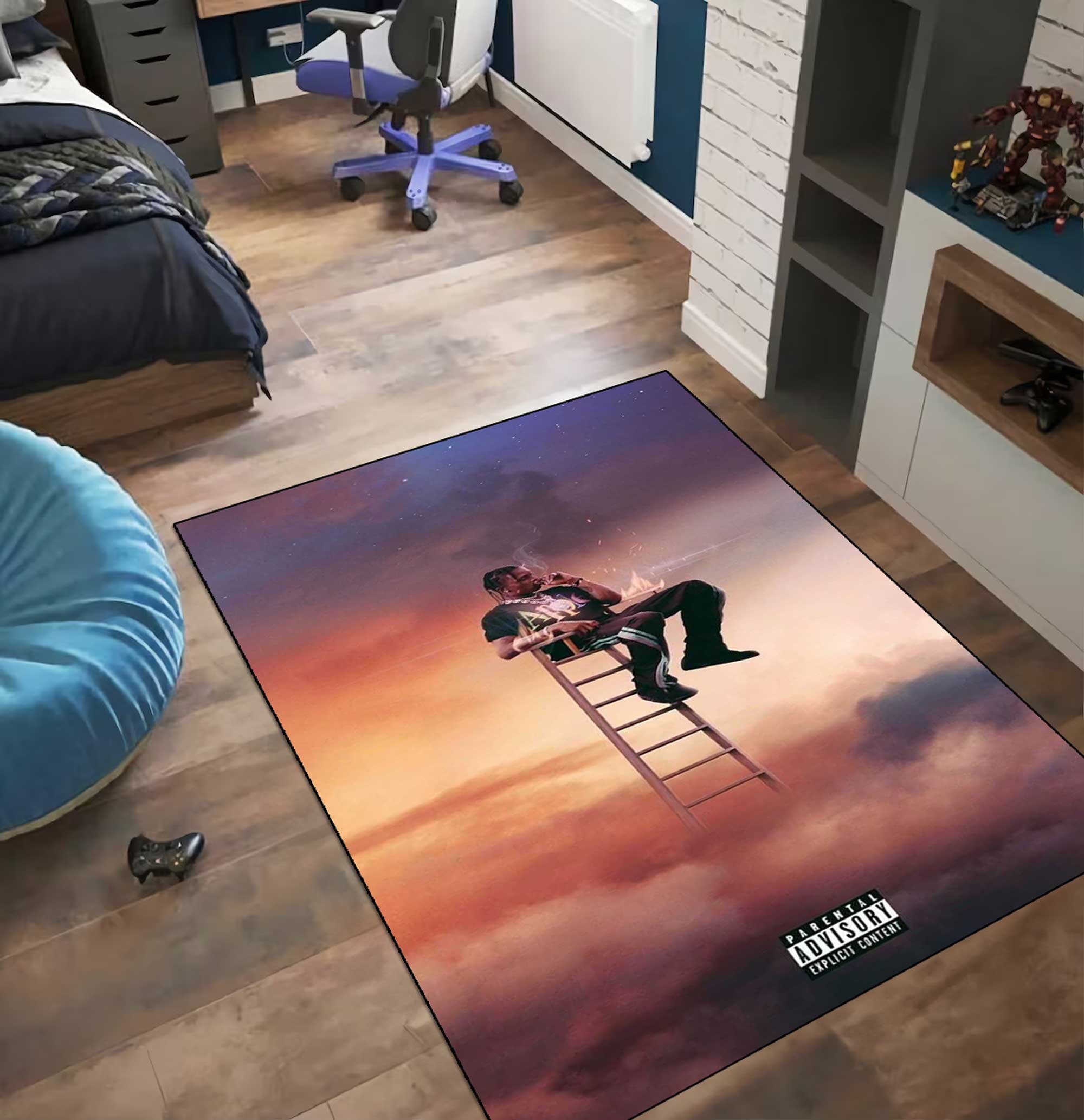 Travis Scott Rug, Cactus Jack, Look Mom I Can Fly Rug, Personalized Rug ...
