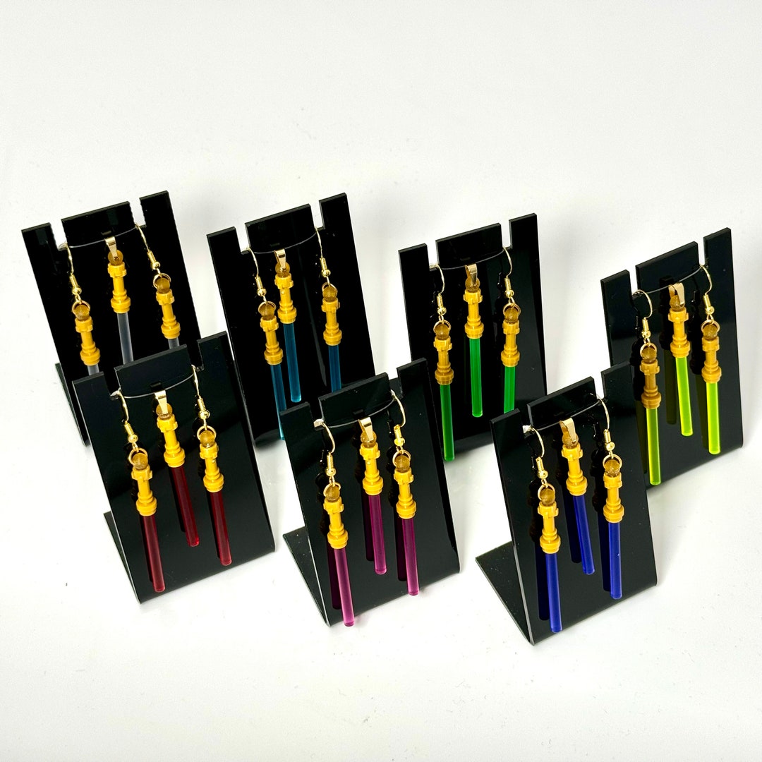 Gold Bundle - Lego Lightsaber Pendants & Earrings - Etsy