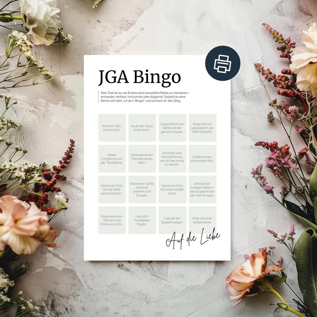 JGA Bingo to Print Personalizable Template for Hen Party Digital ...