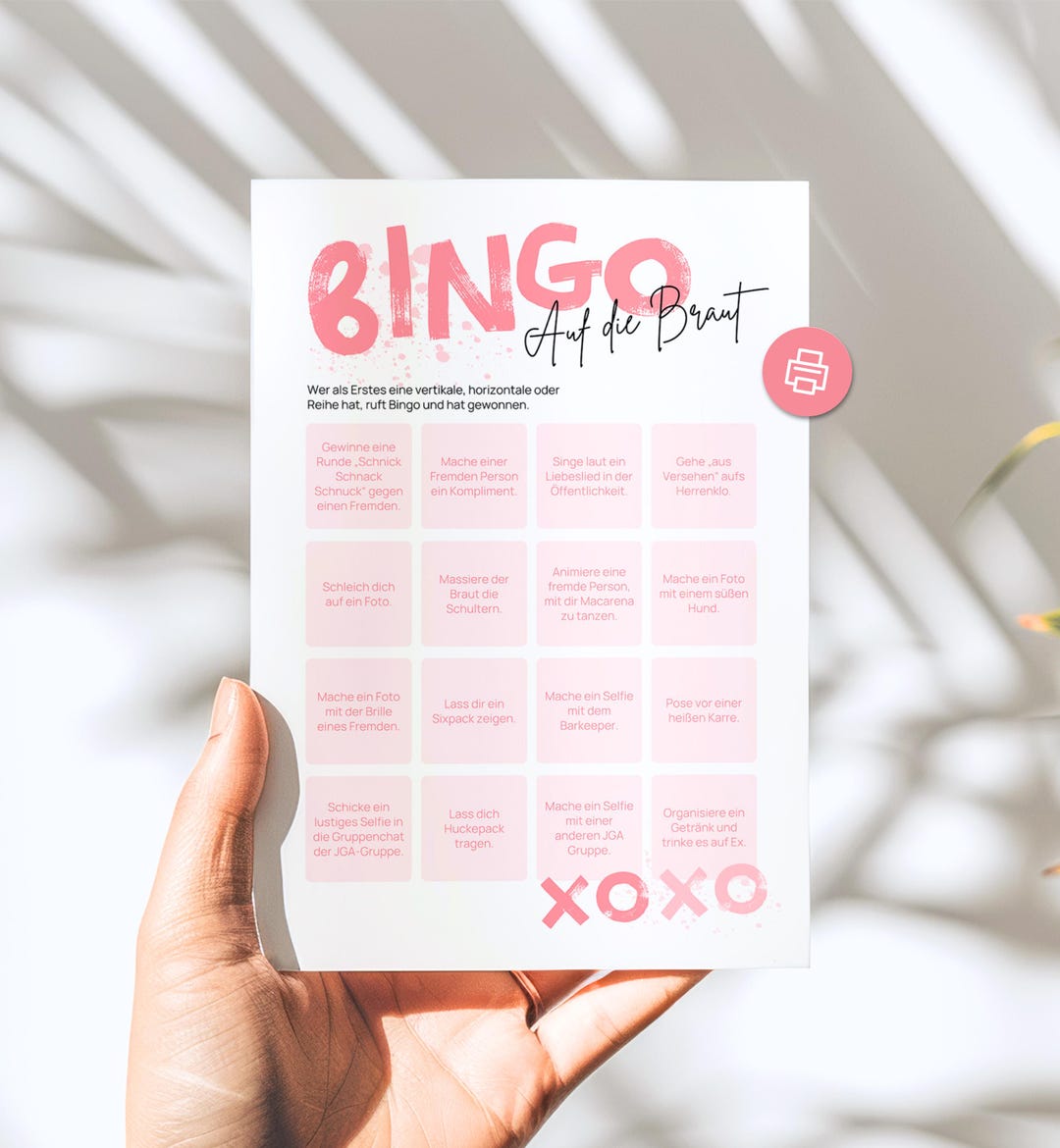 JGA Bingo zum Ausdrucken - Personalisierbare Canva Vorlage für den ...
