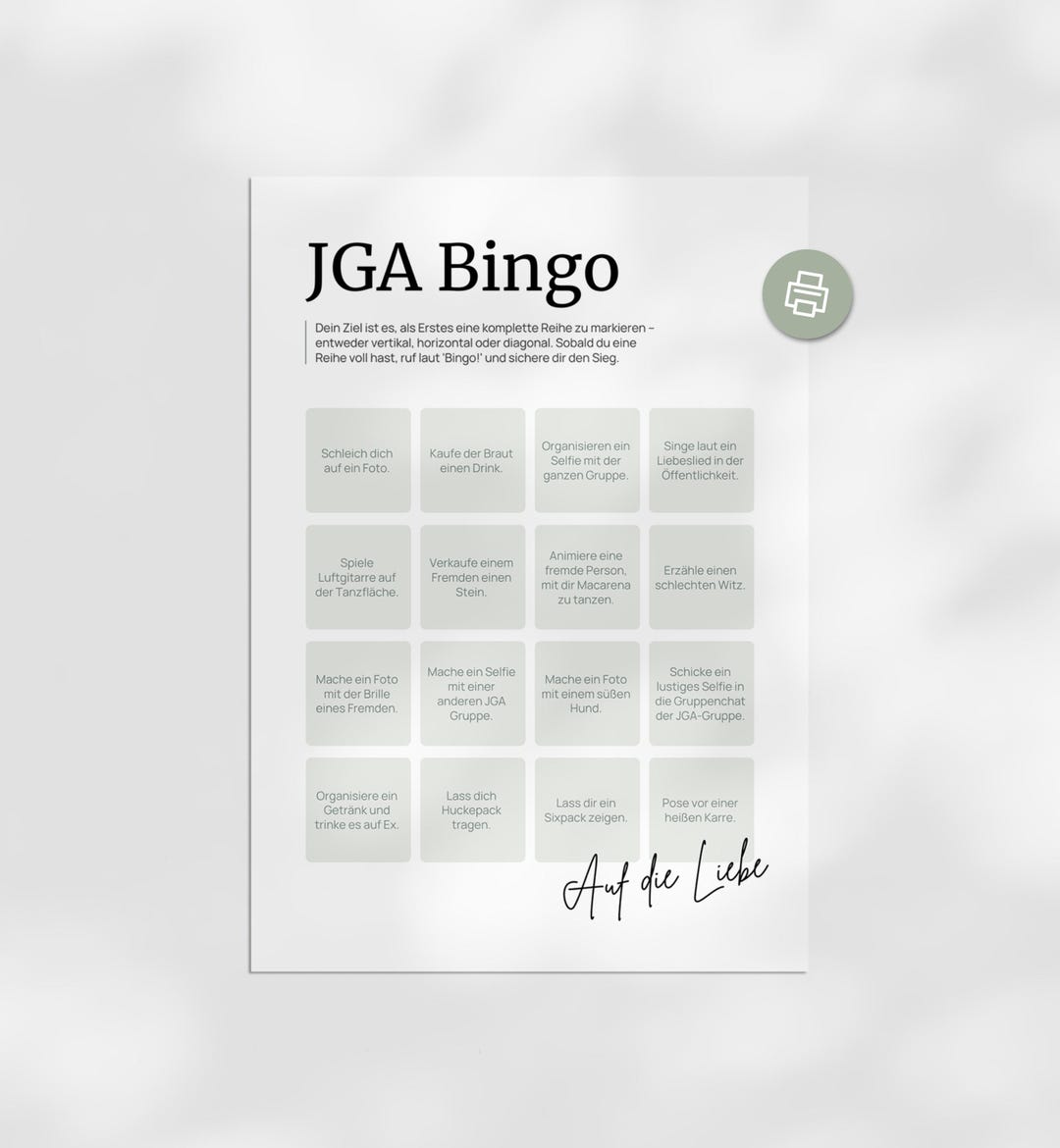 JGA Bingo Printable – Customizable Hen Party Template – Digital ...