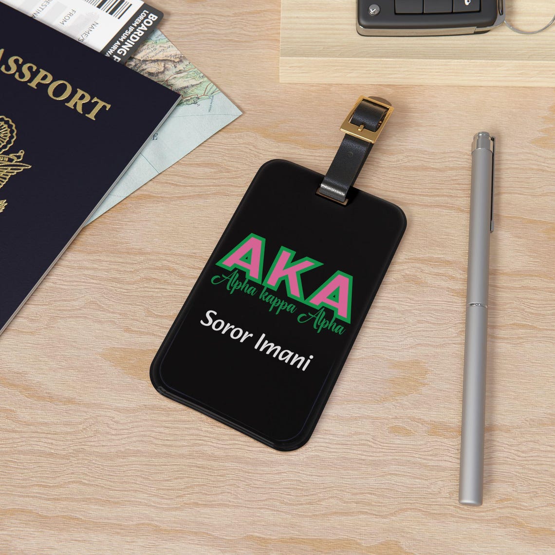 Customizable Luggage Tag- AKA Black Alpha Kappa Alpha Travel Luxury ...