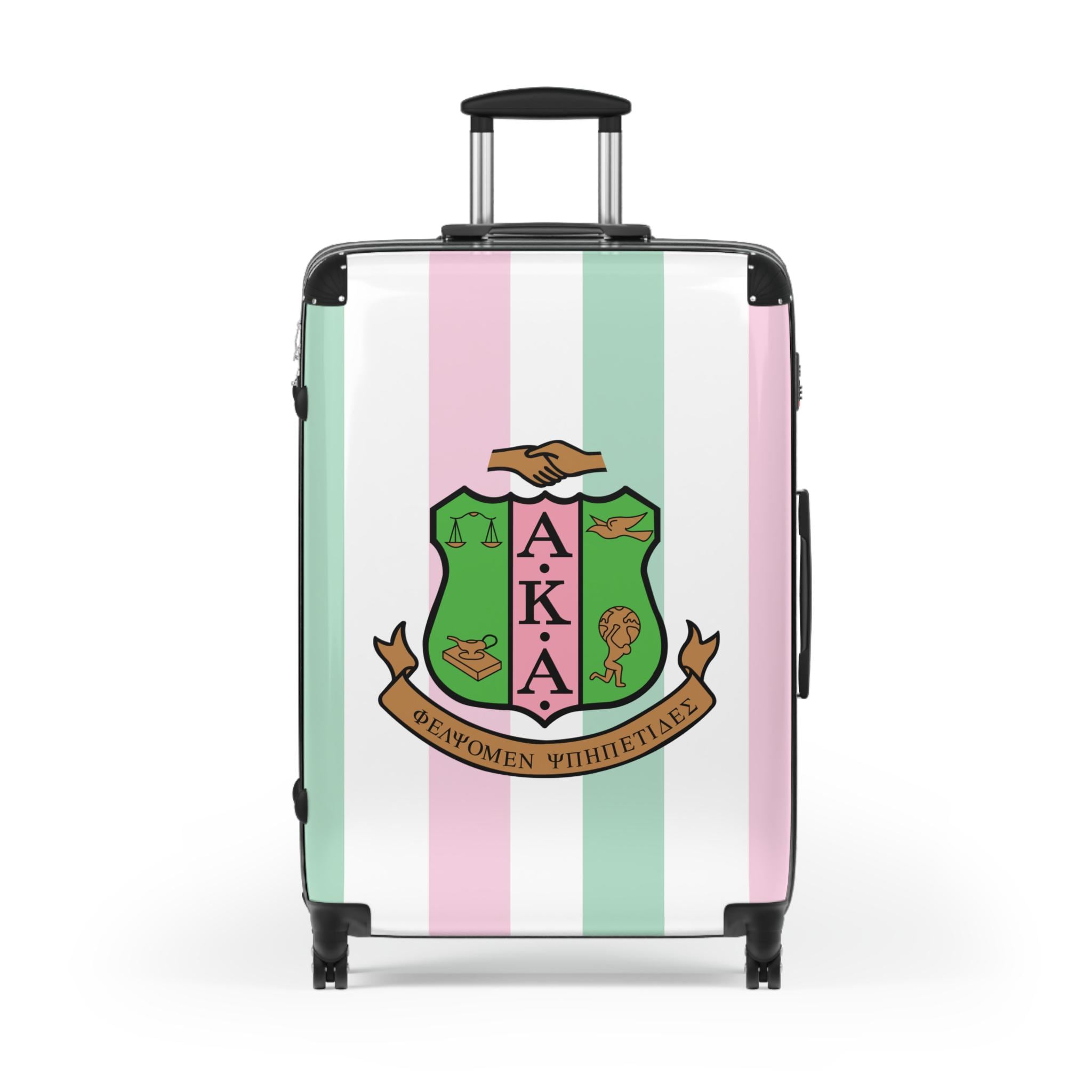 White Alpha Kappa Alpha Inspired Suitcases AKA Travel in Style and ...
