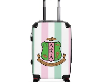 White Alpha Kappa Alpha Inspired Suitcases AKA Travel in Style and ...