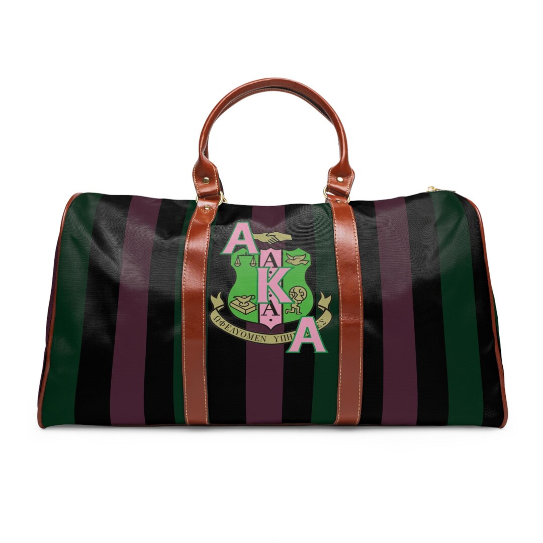 BLACK Stripped AKA Sorority Sisterhood Pink and Green Waterproof ...
