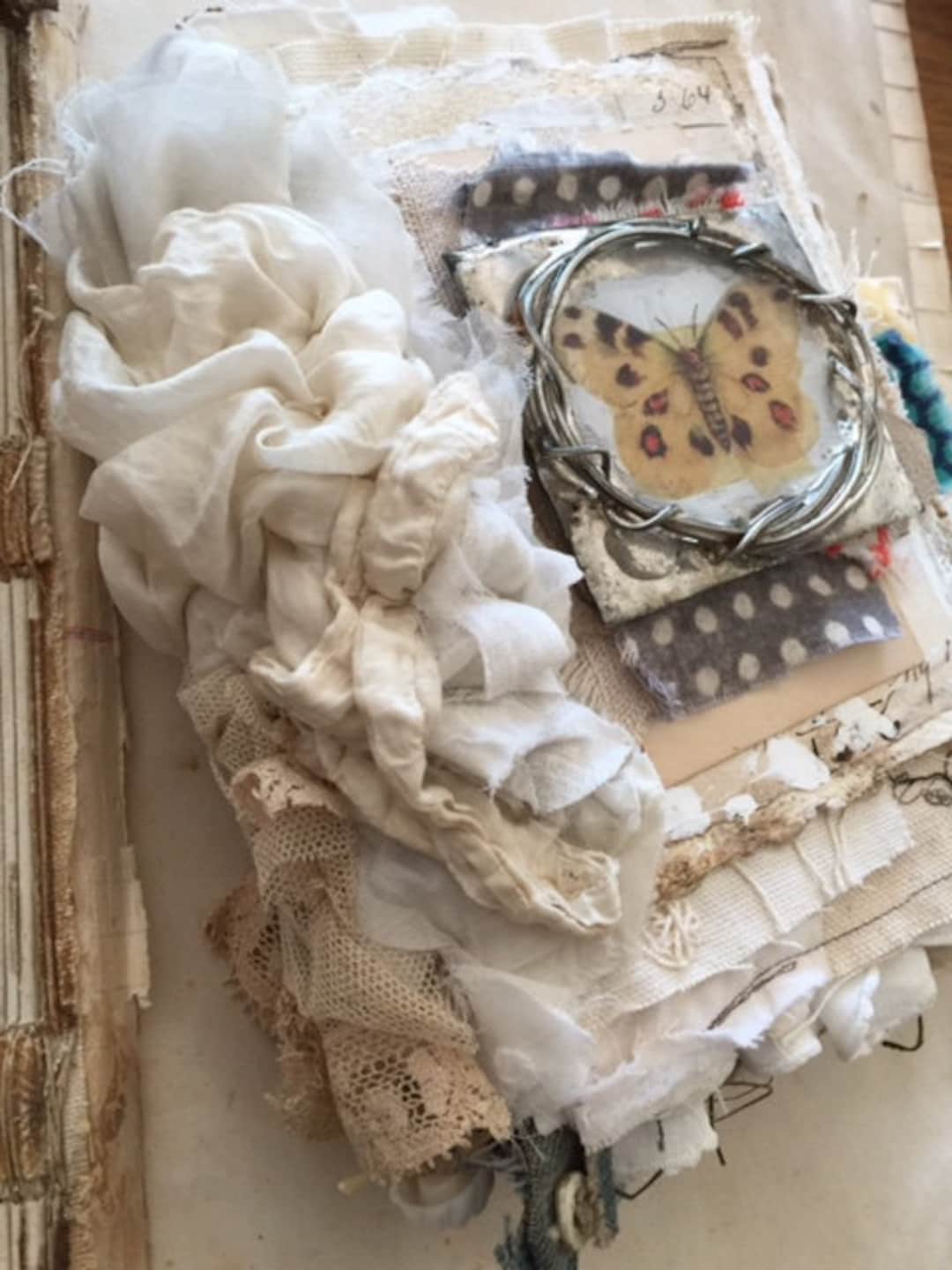 Online Workshop Mixed Media Instructional Tutorial Handmade Fabric Book ...