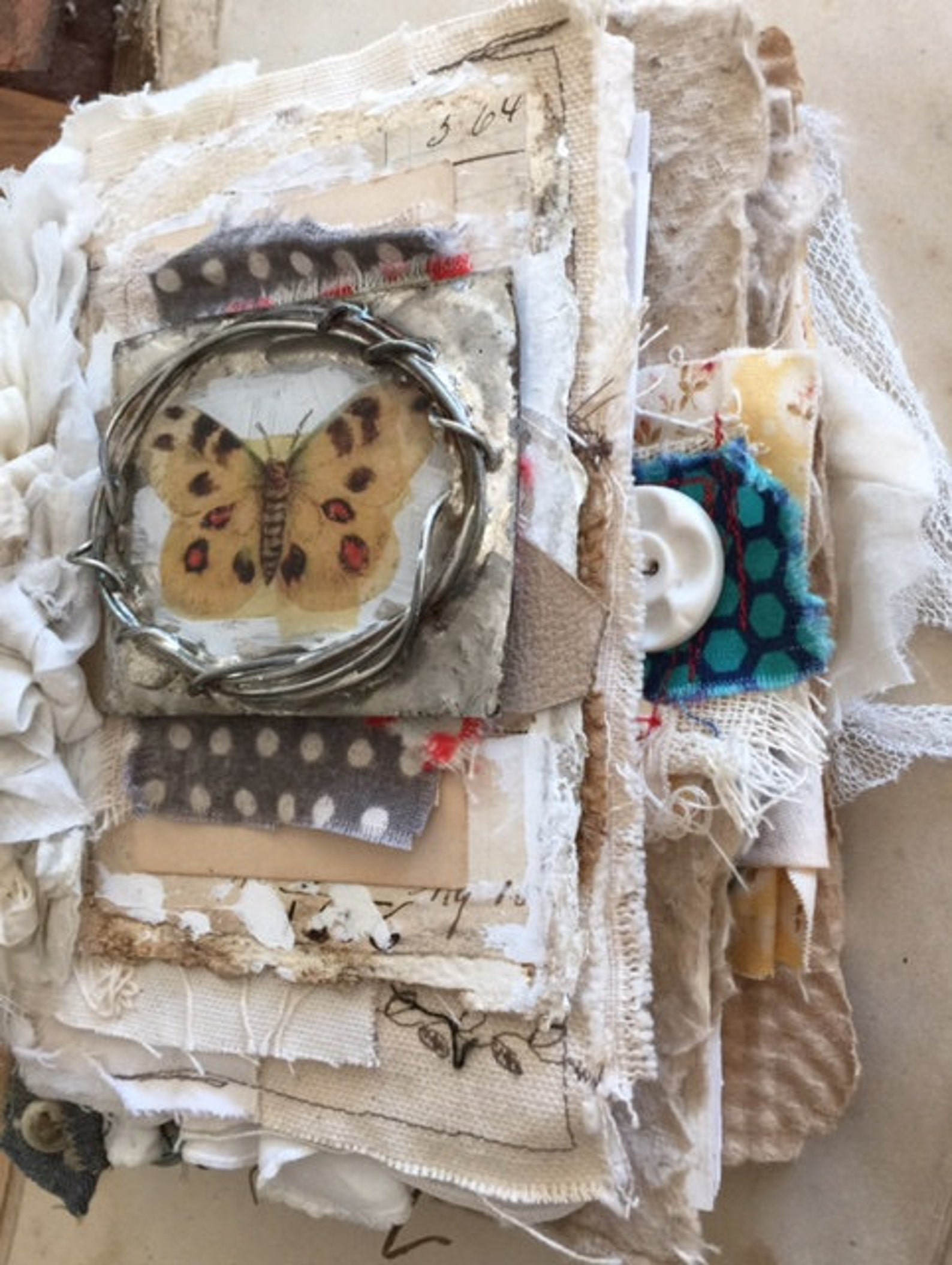 Online Workshop Mixed Media Instructional Tutorial Handmade Fabric Book ...