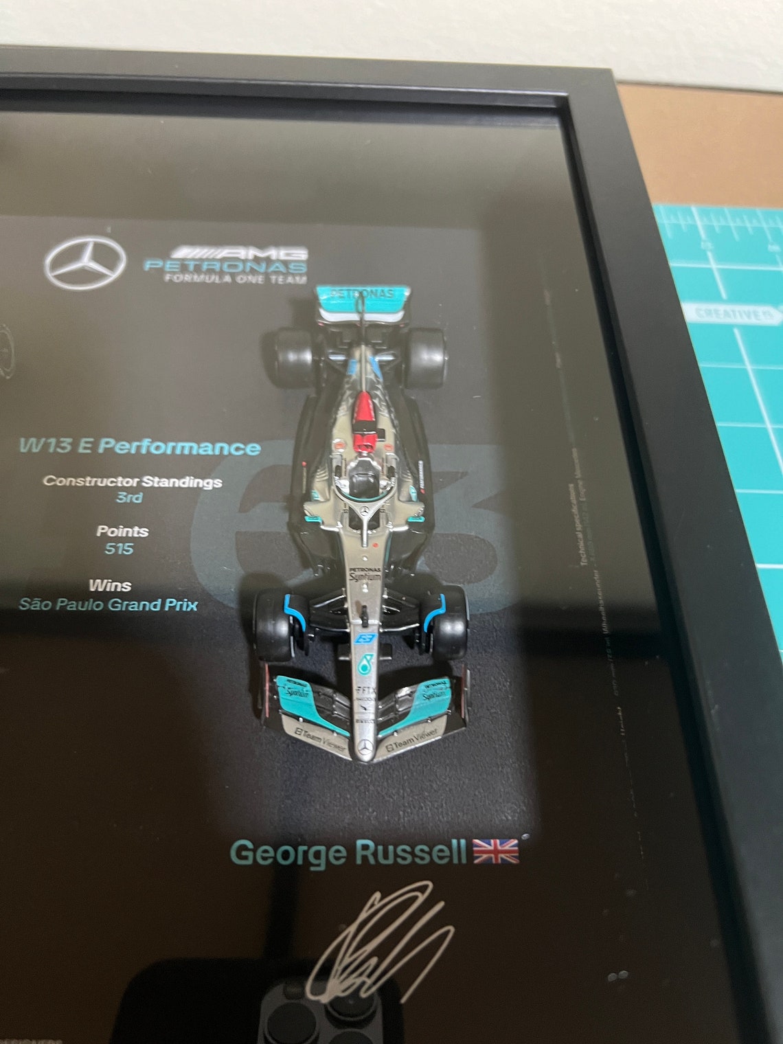 F1 3d Frame 2022 Mercedes Team Car 1/43 Scale F1 Shadow Box Shadow Box ...