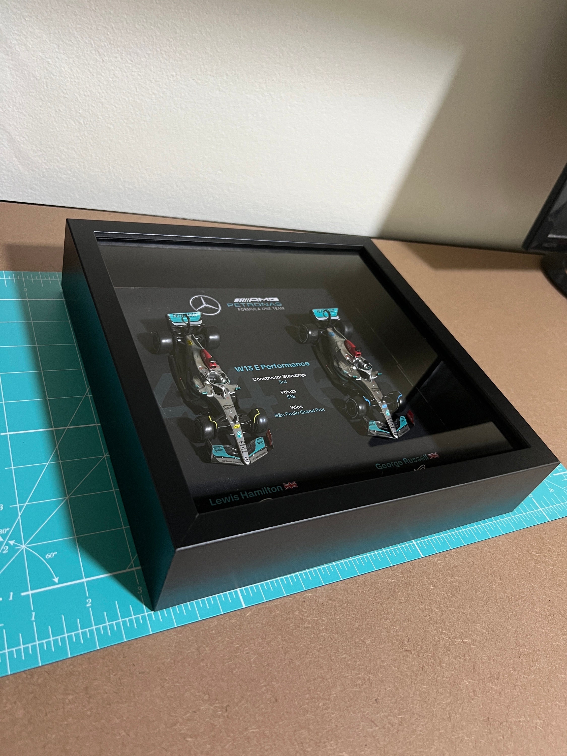 F1 3d Frame 2022 Mercedes Team Car 1/43 Scale F1 Shadow Box Shadow Box ...