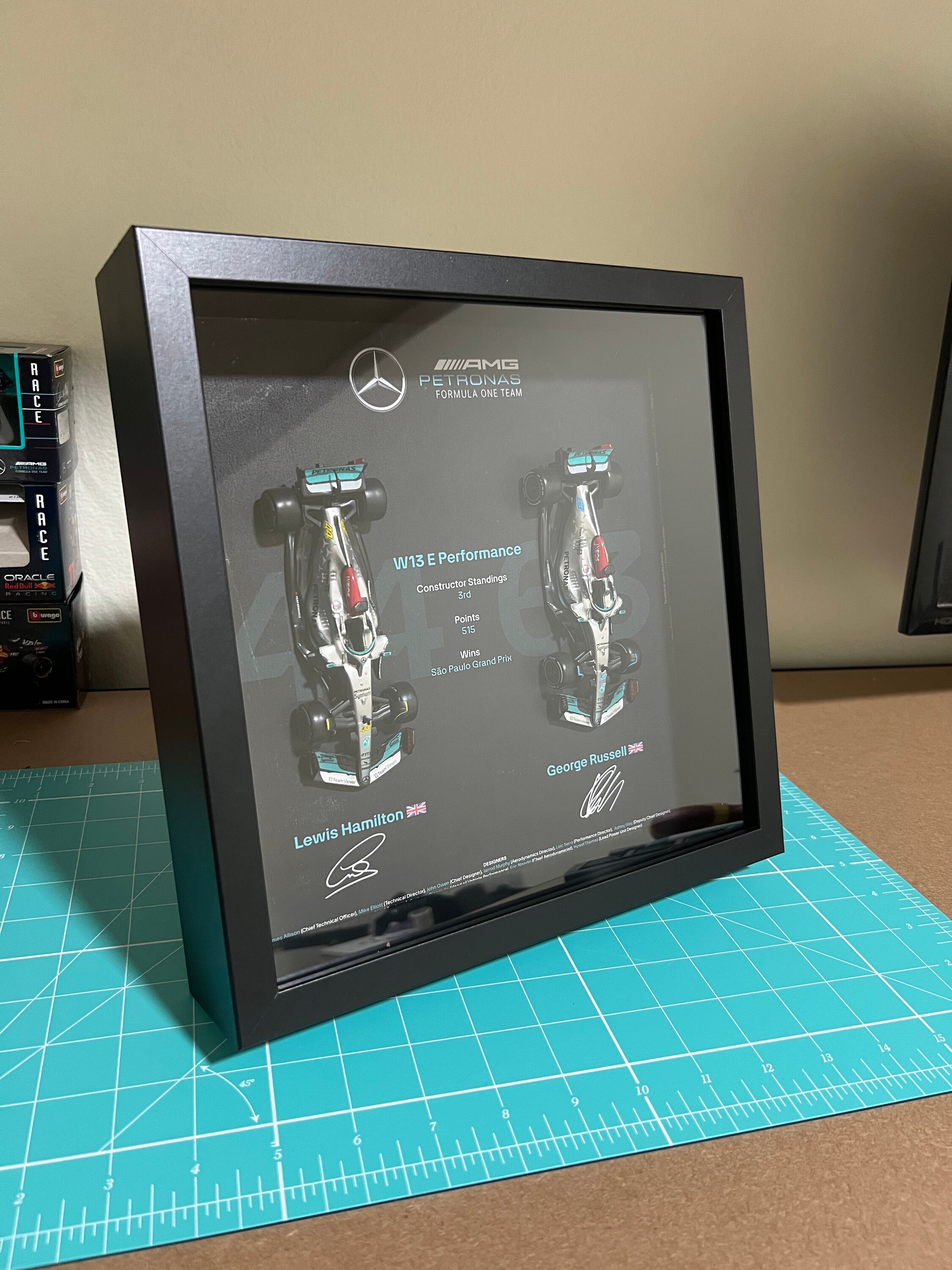 F1 3d Frame 2022 Mercedes Team Car 1/43 Scale F1 Shadow Box Shadow Box ...