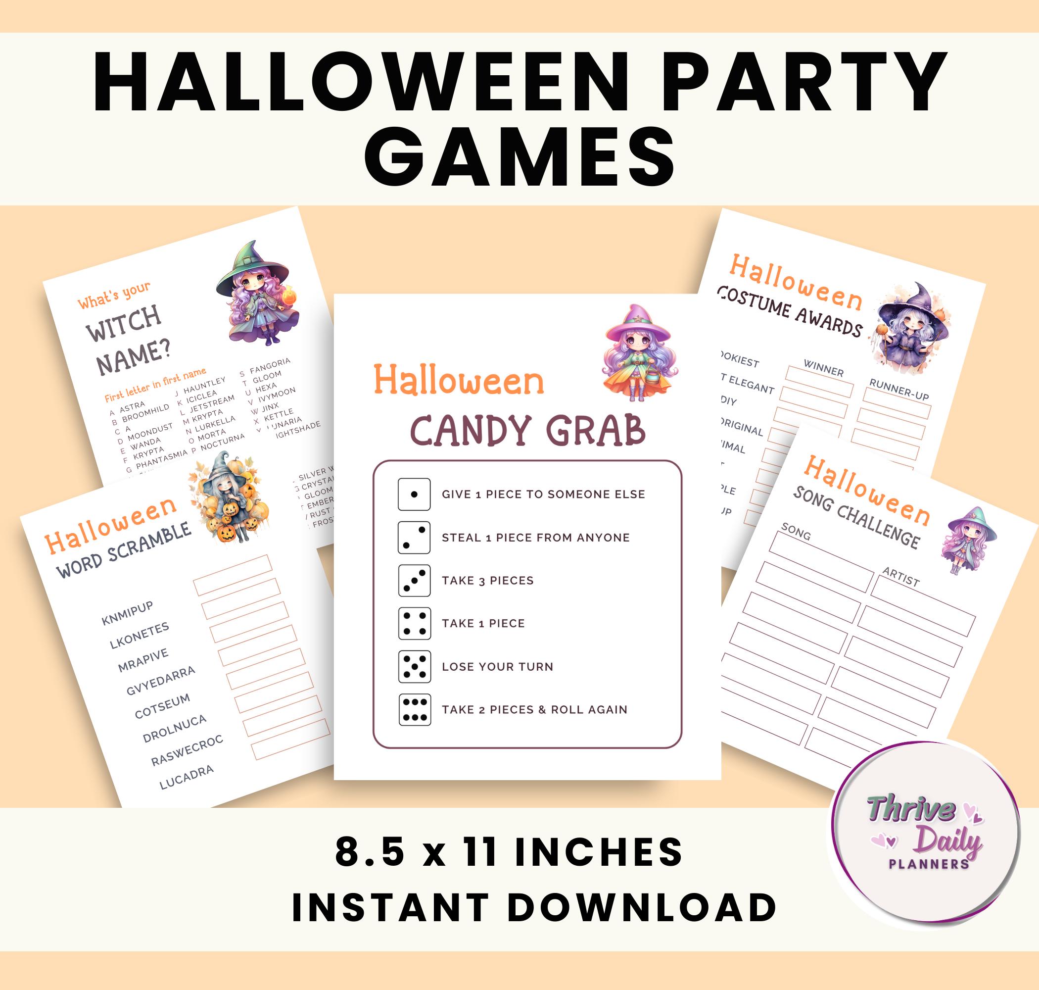 Printable Halloween Party Games Bundle, Halloween Printable, Halloween ...