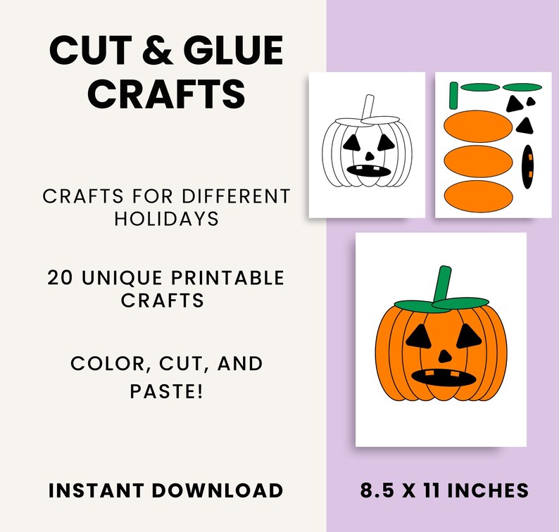 Build A Craft Printables Bundle, Cut and Paste Crafts for Kids ...