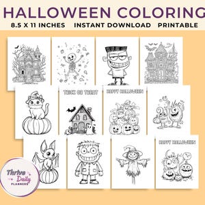 Printable Halloween Coloring Book, Pumpkin Coloring Pages, Fall ...