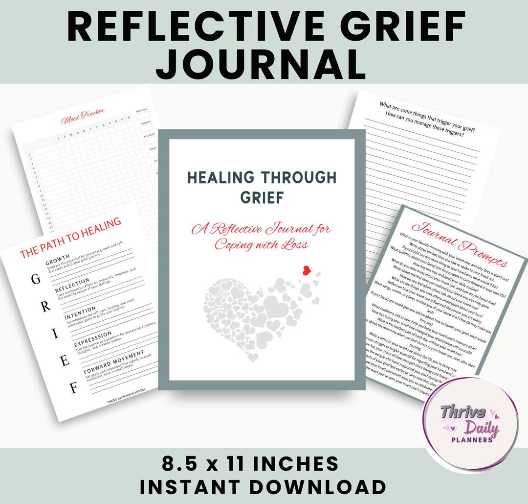 Printable Reflective Journal for Coping With Grief: Journal Prompts ...