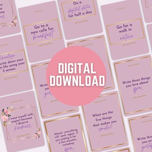 50 Beautiful Digital Affirmation Cards I Quotes I Self-care Activities ...