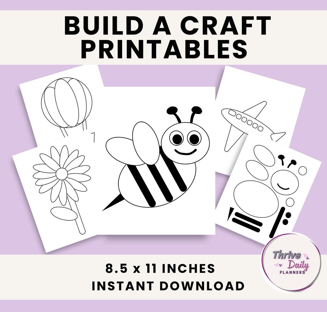 Build A Craft Printables Bundle, Cut and Paste Crafts for Kids ...