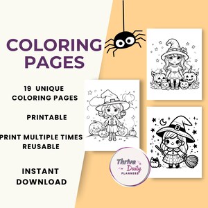 Halloween Printable Coloring Book, Coloring Pages for Kids, Fall ...
