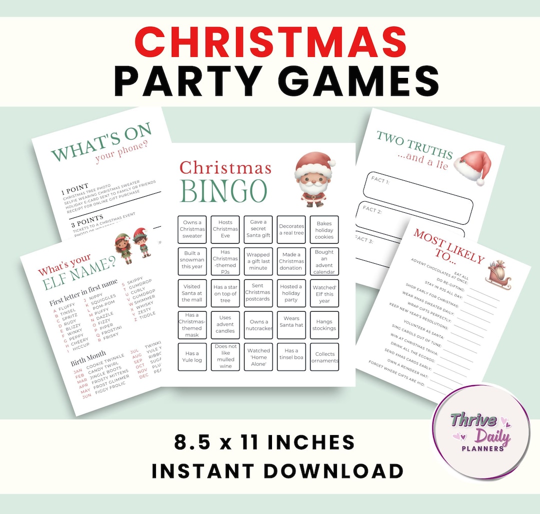 Ultimate Printable Christmas Party Games Bundle - Family-friendly ...