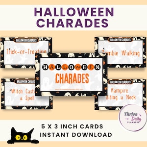 Halloween Charades Game Printable, Holiday Charades, Group Party Game ...
