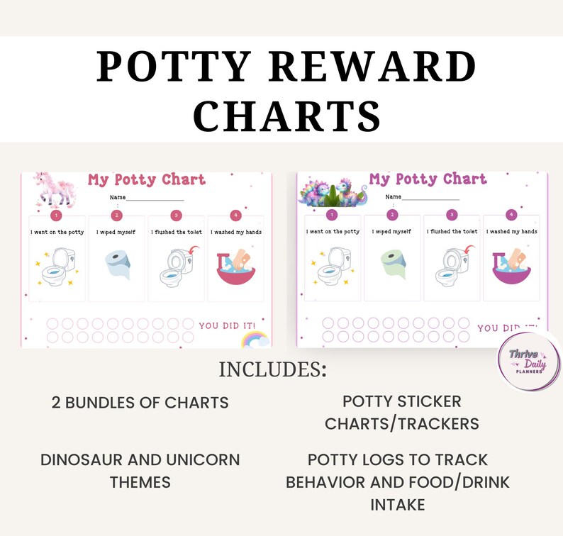 Potty Training Chart for Girls Printable, Sticker Reward Charts ...