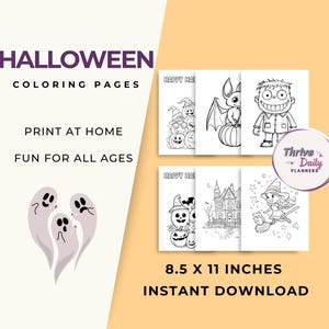 Printable Halloween Coloring Book, Pumpkin Coloring Pages, Fall ...