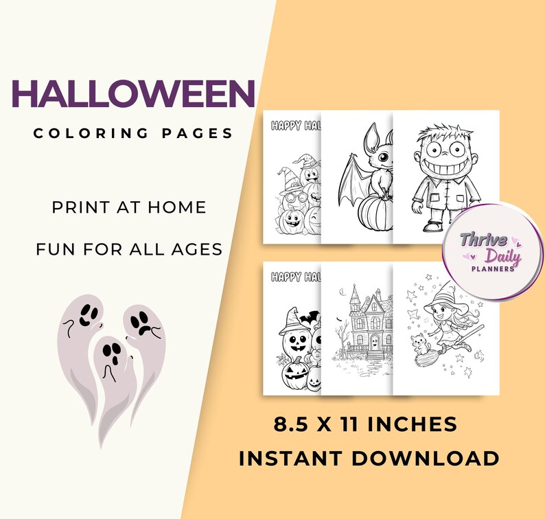 Printable Halloween Coloring Book, Pumpkin Coloring Pages, Fall ...